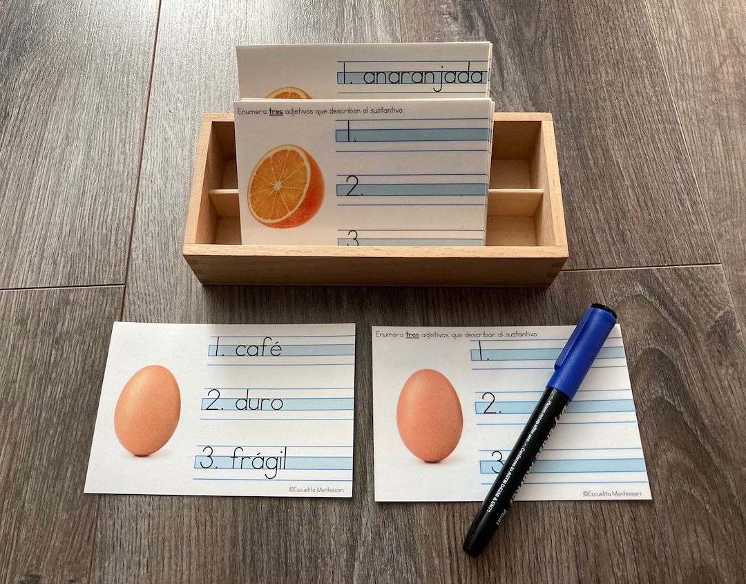 Tarjetas de escritura de adjetivos, español - Etsy México