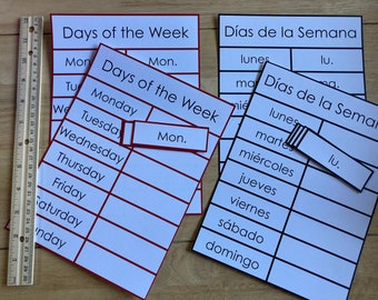 Bilingual Caterpillar Days of the Week Craft English and Spanish - Etsy