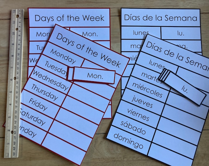 SPANISH Days of the Week Printable, Tracing Days of the Week, Basic ...