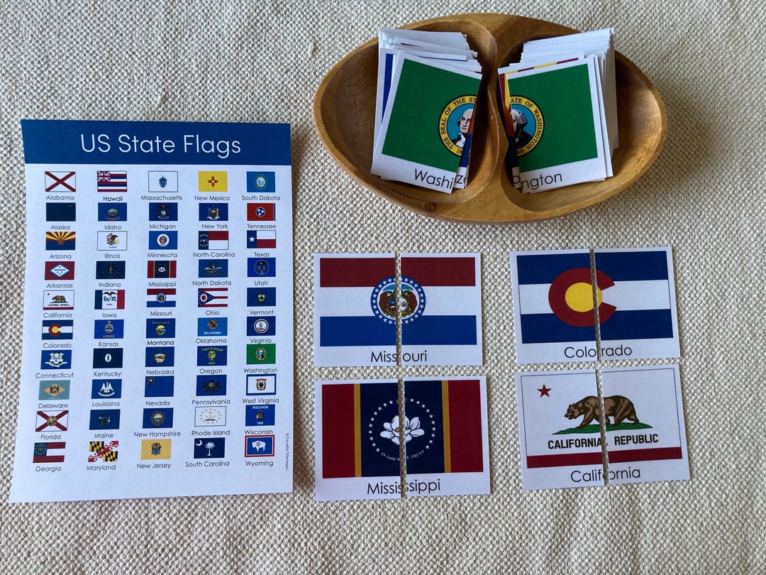 US State Flag Puzzles & Poster - Etsy