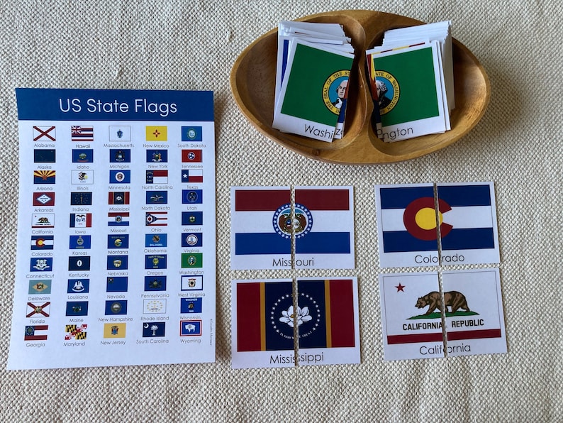 US State Flag Puzzles & Poster - Etsy