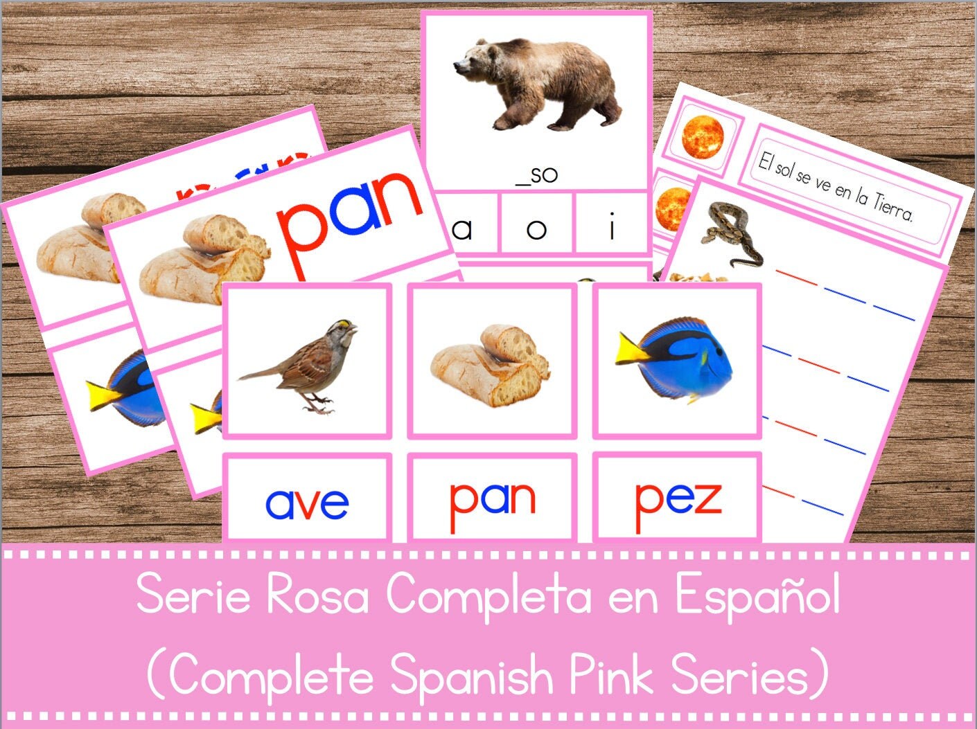 Montessori Pink Series in Spanish Serie Rosa en Español | Etsy