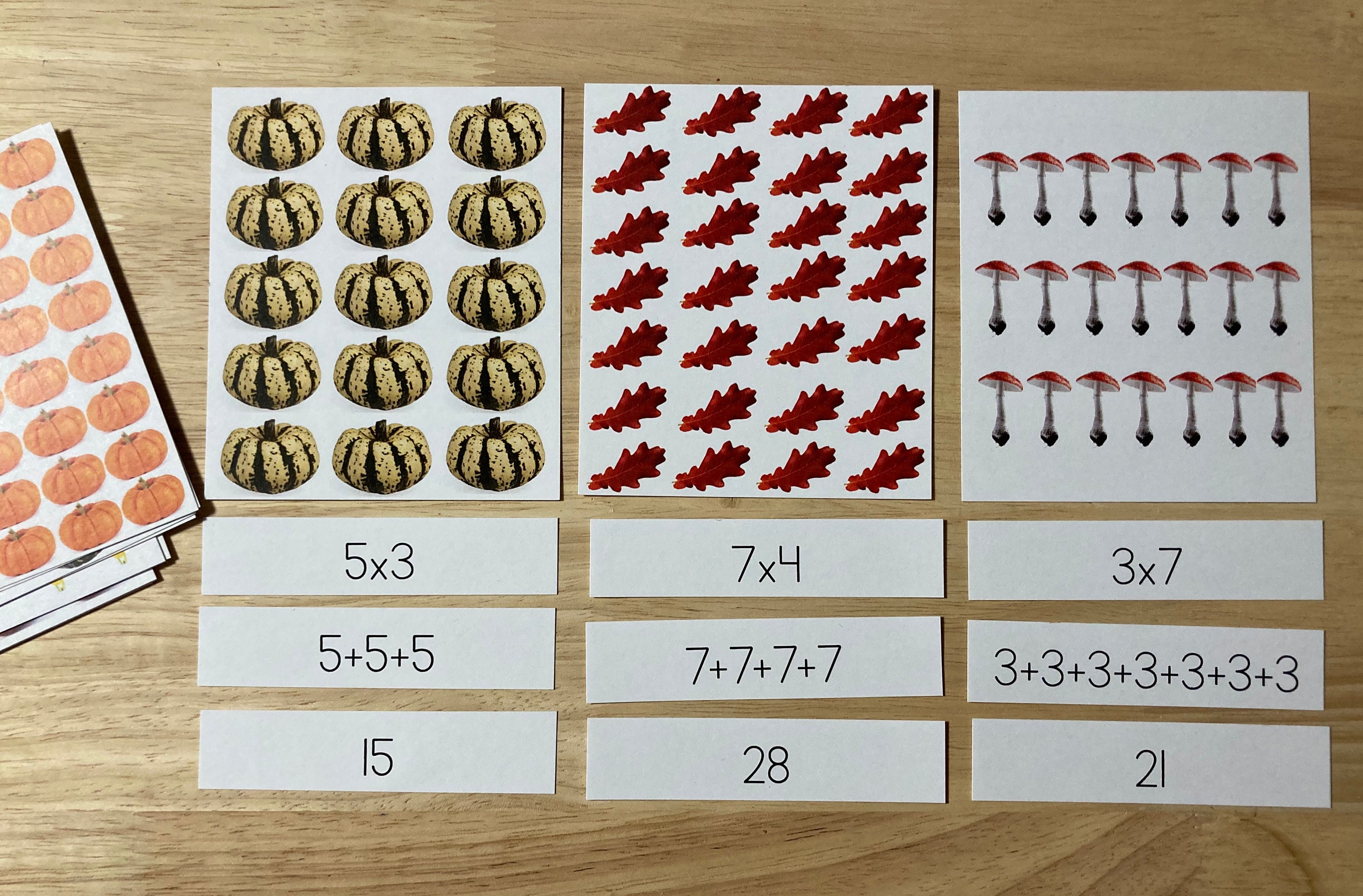 Fall Multiplication Array Cards/tarjetas De Otoño De Multiplicación - Etsy