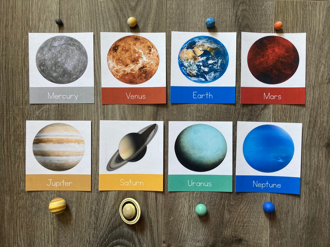 Planets of the Solar Sytem 3-part Cards English - Etsy