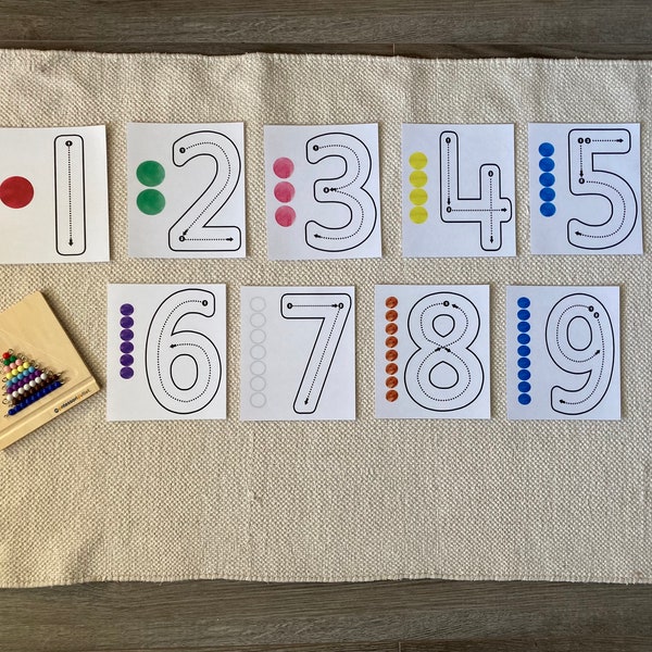 Montessori Learning Number Tracing - Etsy