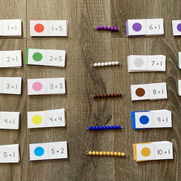 Montessori Multiplication Cards - Etsy