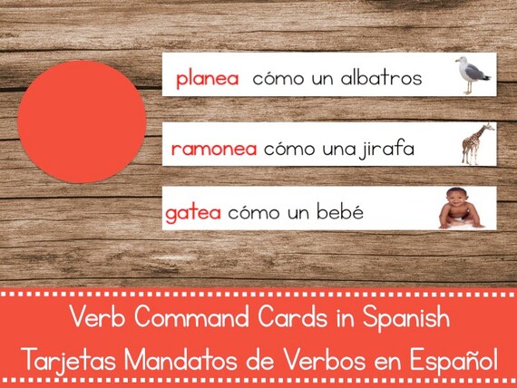 Verb Command Cards in Spanish/tarjetas Mandatos De Verbos En | Etsy