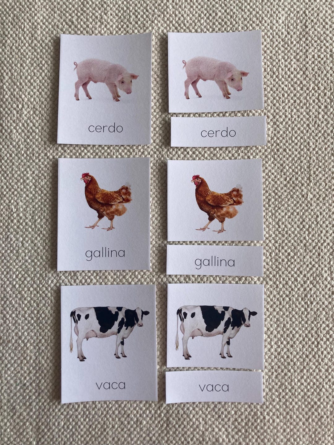 Spanish Farm Animals 3-part Cards Print - Etsy UK