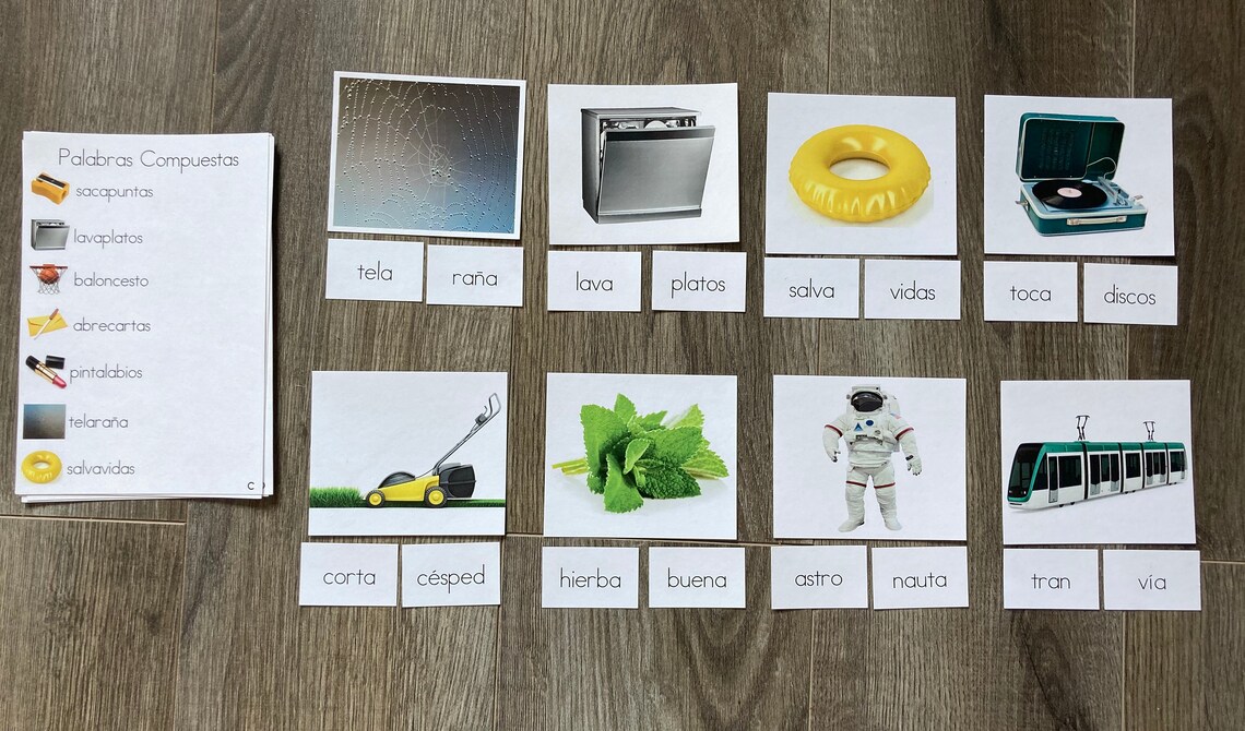 Compound Words Spanish/palabras Compuestas En Español - Etsy