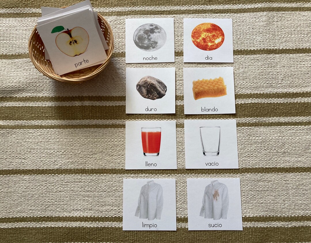 Opposite Matching Cards in Spanish/tarjetas De Opuestos Español - Etsy