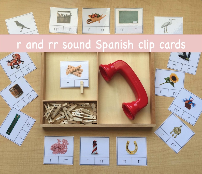 R and rr Spanish clip cards Montessori | Etsy