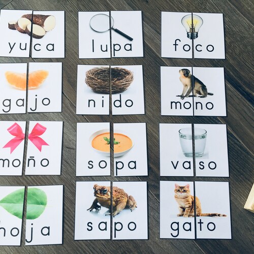 Syllable Word Puzzles in Spanish - Etsy