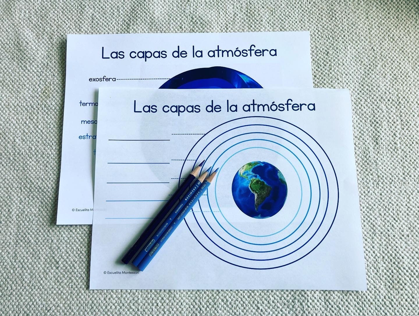 Layers of the Atmosphere in Spanish Pack, Elementary - Etsy