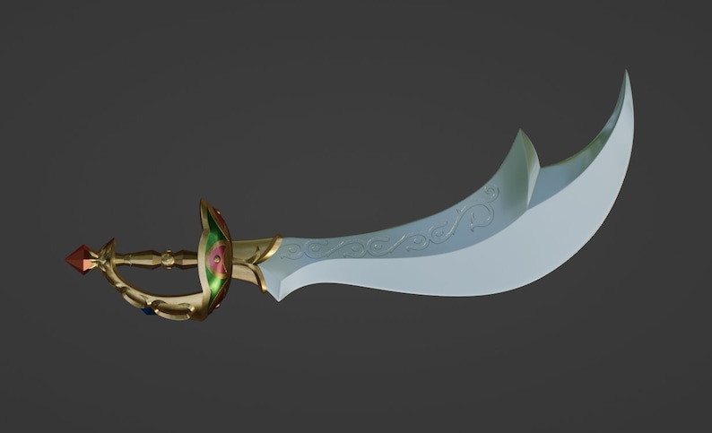 TOTK Riju Inspired Scimitar and Scabbard 3D PRINTABLE FILE - Etsy
