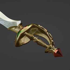 TOTK Riju Inspired Scimitar and Scabbard [3D PRINTABLE FILE] - Etsy