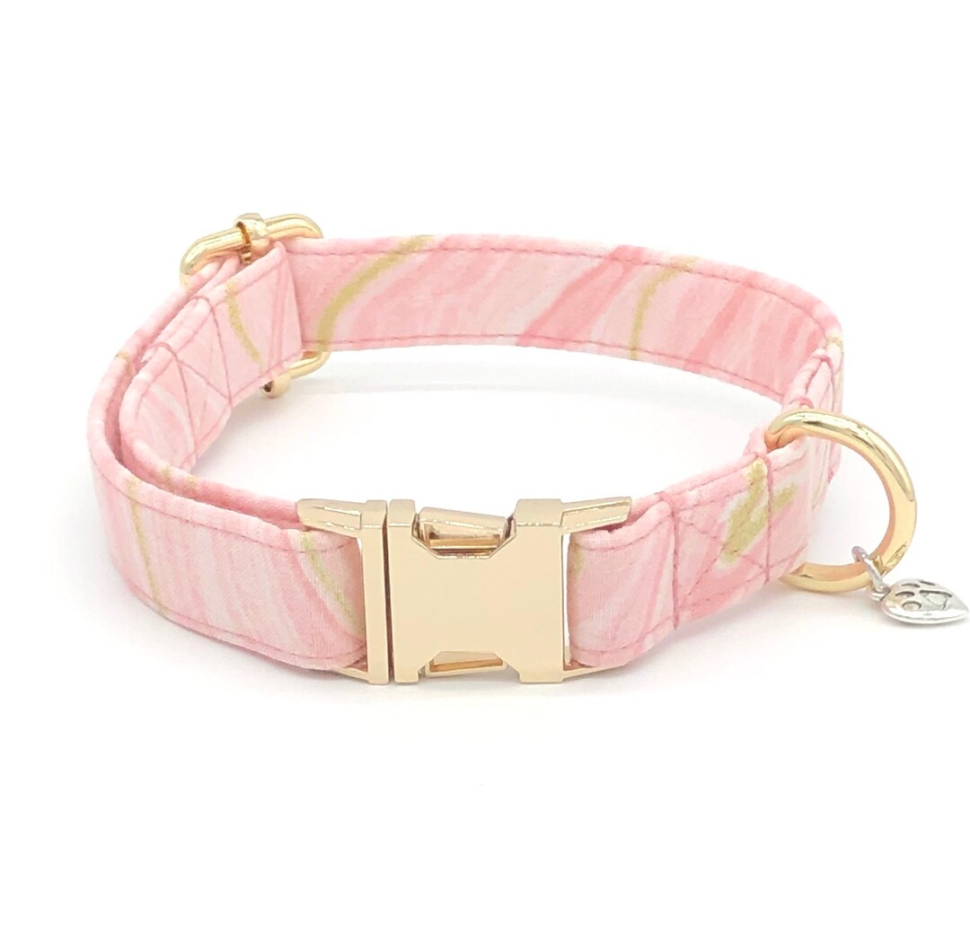 Pink Marble Dog Collar Cute Dog Collar Girl Dog Collar - Etsy