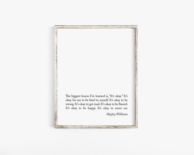 The biggest lesson Ive learned is 'Its okay.' quote | Etsy The biggest lesson Ive learned is 'Its okay.' quote | Etsy