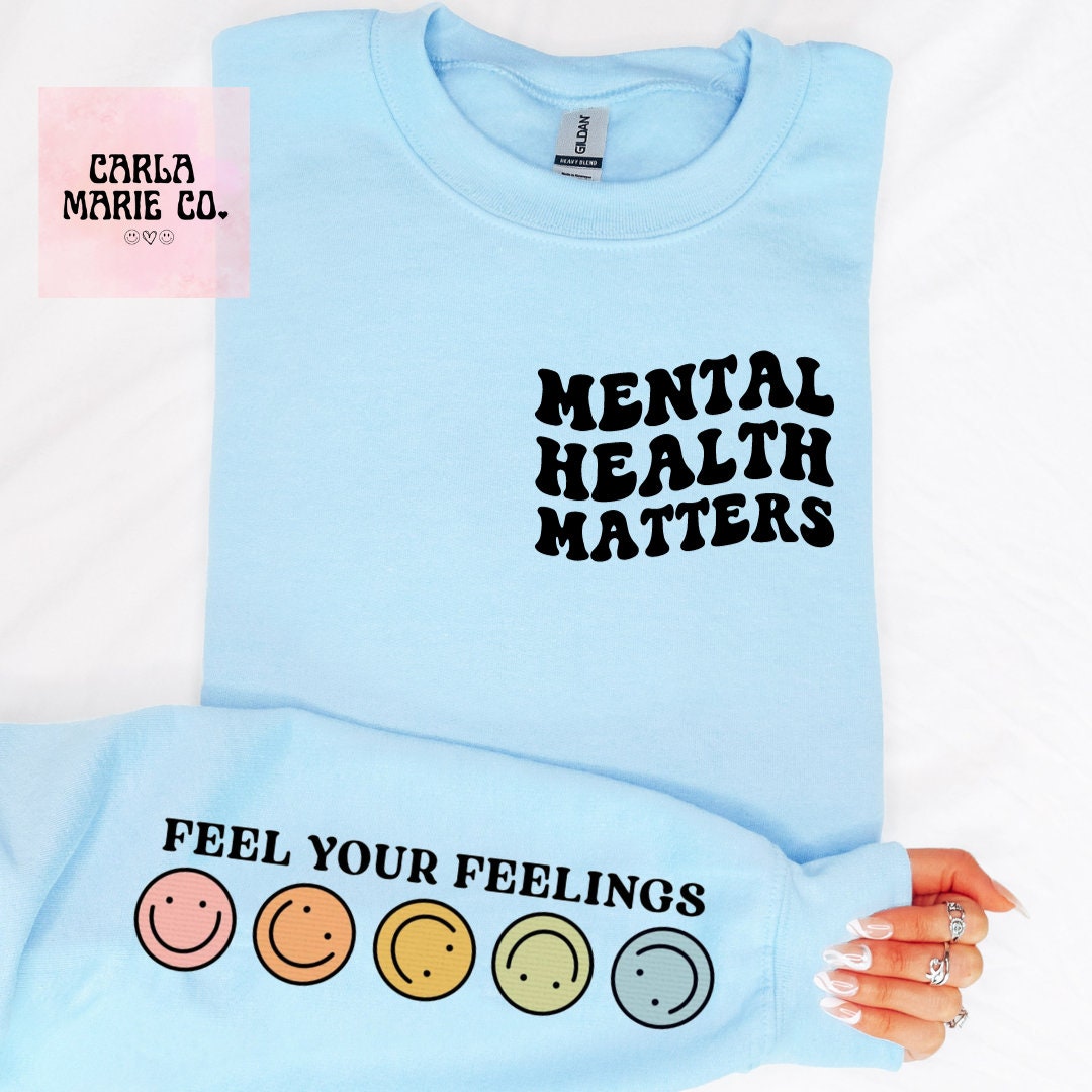 Feel Your Feelings Sweatshirt Smiley Face Sweatshirt Anxiety ...