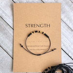 Strength Morse Code Bracelet, Dainty Word Bracelet, Badass, Gift for ...
