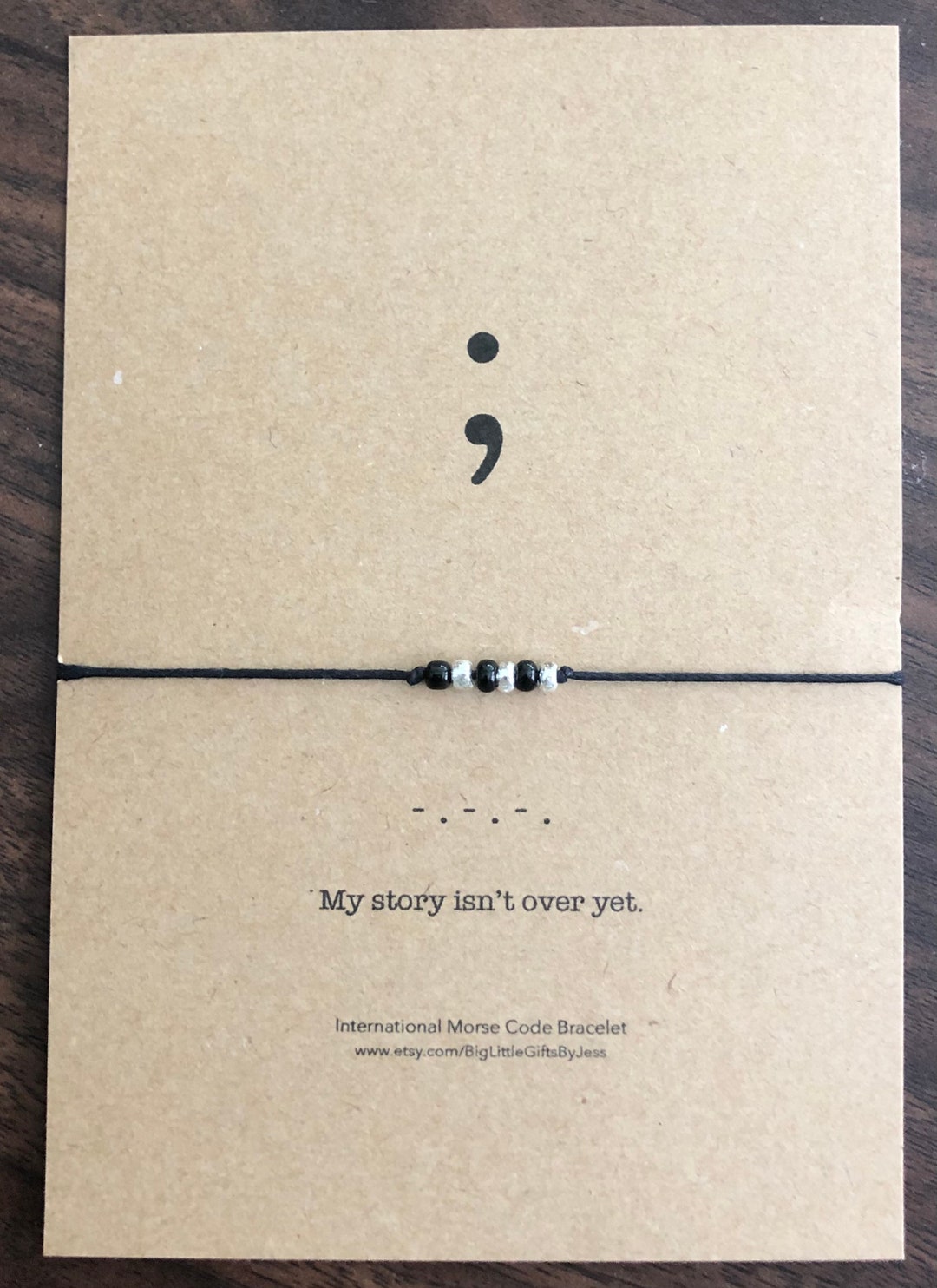 Semicolon Morse Code Bracelet: Mental Health Awareness Jewelry - Etsy