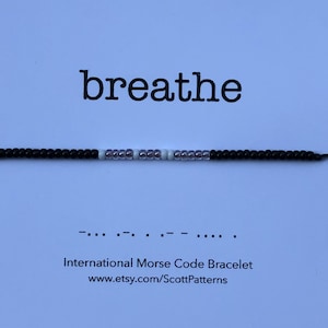 Breathe Morse Code Bracelet, Affirmation Bracelet, Friendship Bracelets, Gift for Friend ...