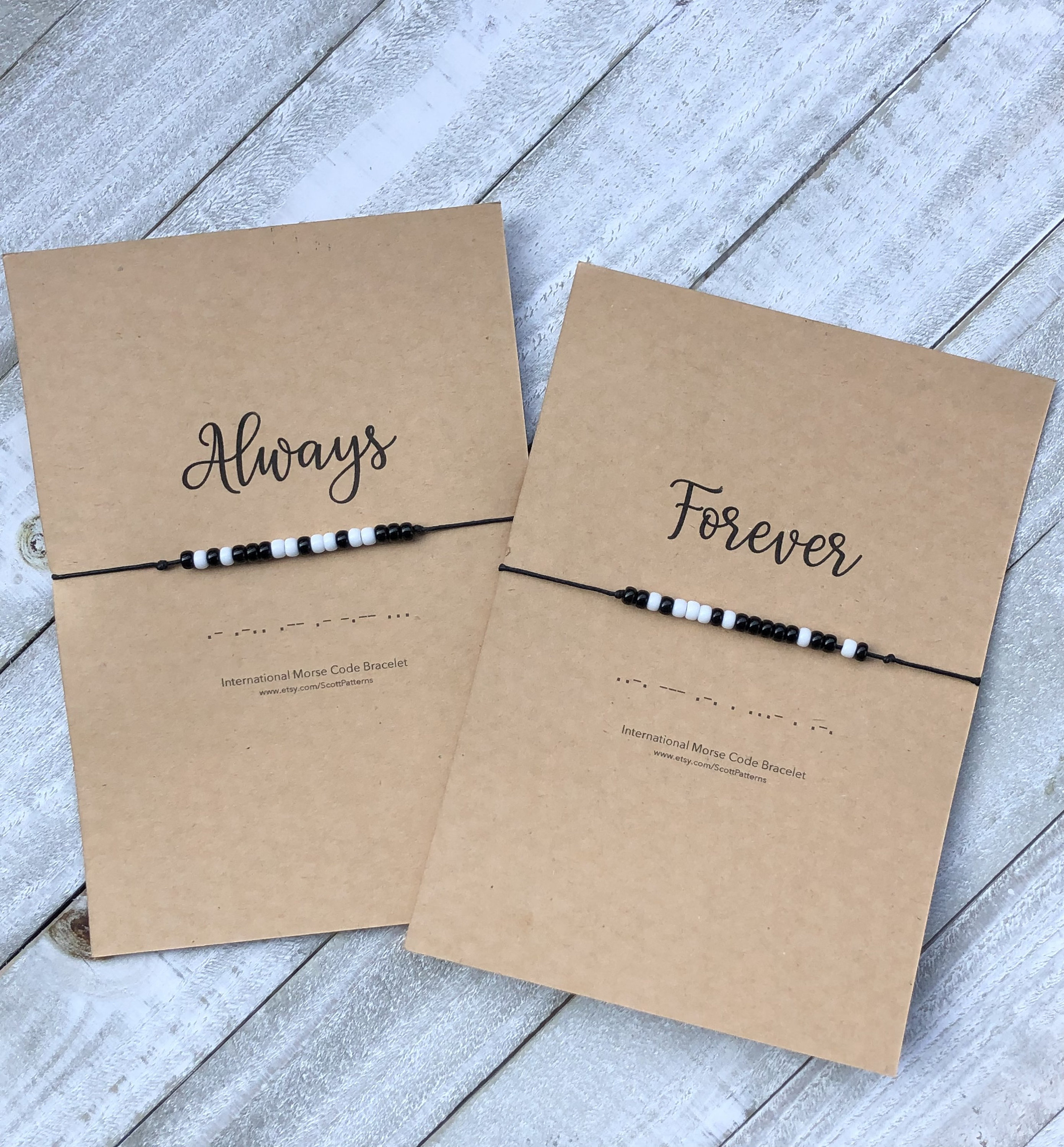 Always & Forever Morse Code Bracelet Couples Bracelet - Etsy