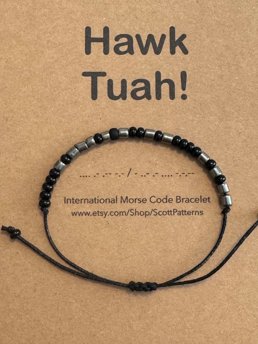 Hawk Tuah Morse Code Beaded Bracelet, Viral Hawk Tuah Girl, Funny Gift ...