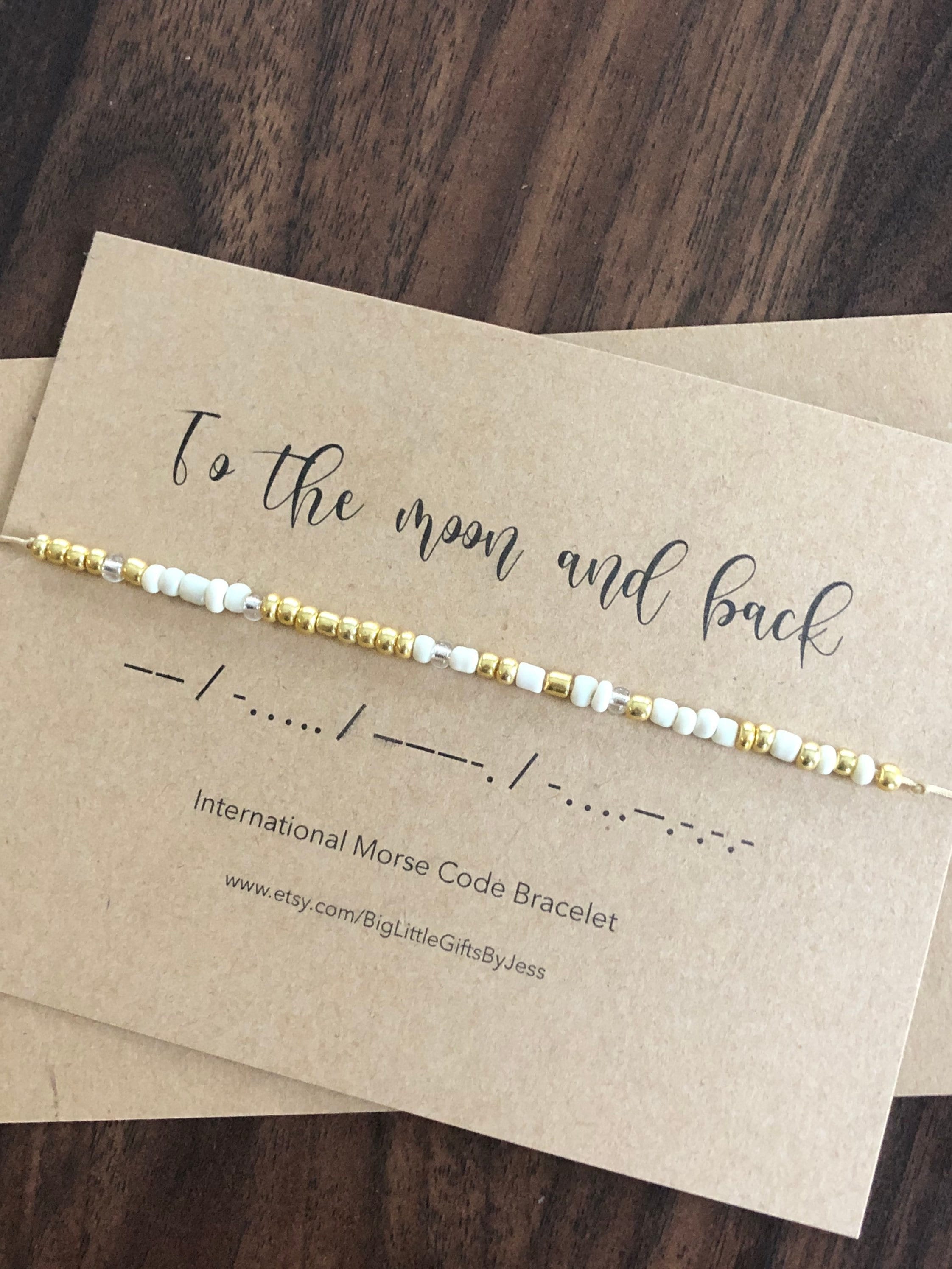 To the Moon and Back Bracelet Morse Code Bracelet Gift for - Etsy