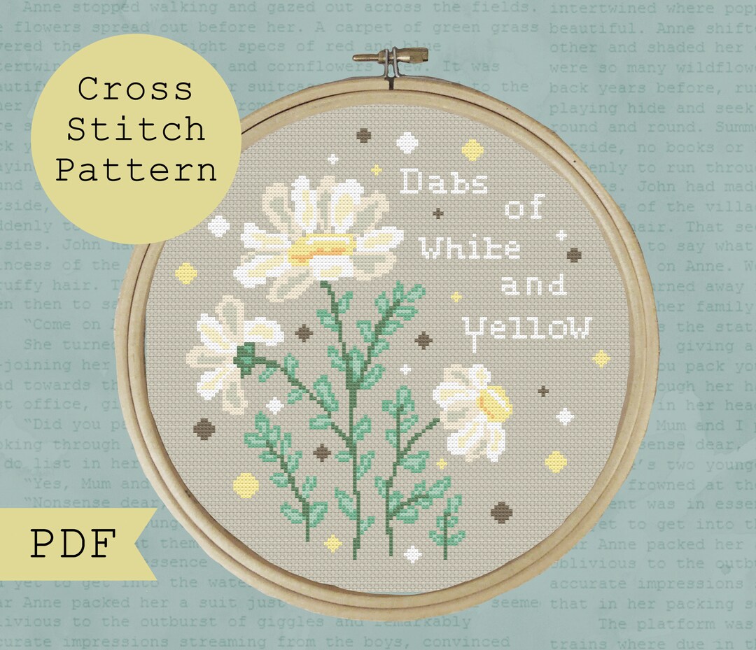 Daisies Flowers Cross Stitch Pattern PDF - Counted Stitch Pattern ...