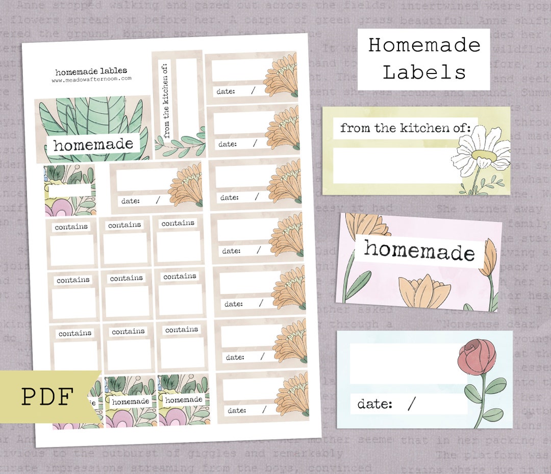 Homemade Labels Printable - Jam & Canning Labels, Marmalade Labels ...