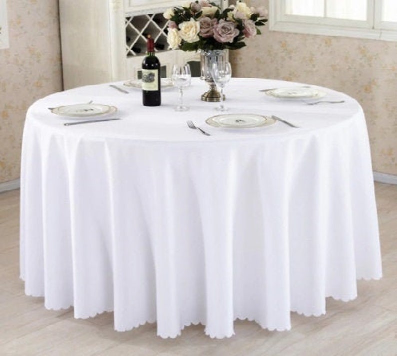 White Round Table Cloth for Wedding Solid Event Tablecloth - Etsy