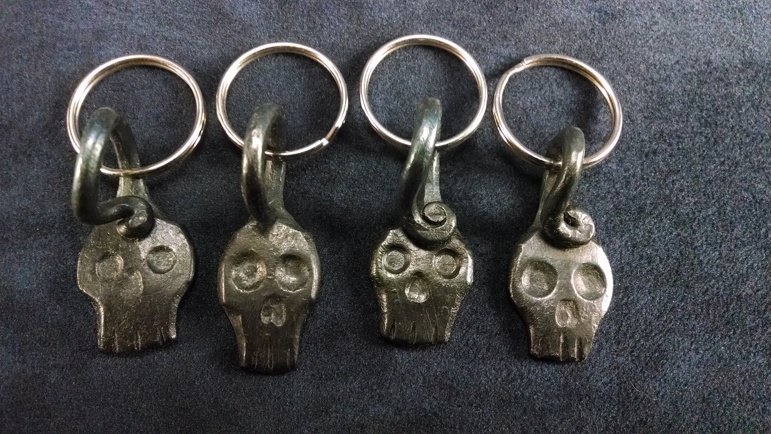 Hand Forged Skull Key Ring. - Etsy