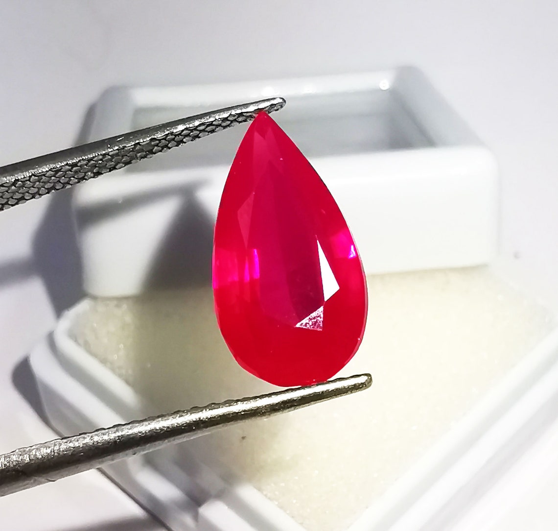 Certified 4.00 Ct Natural Red Ruby Pear Shape Ruby Loose | Etsy