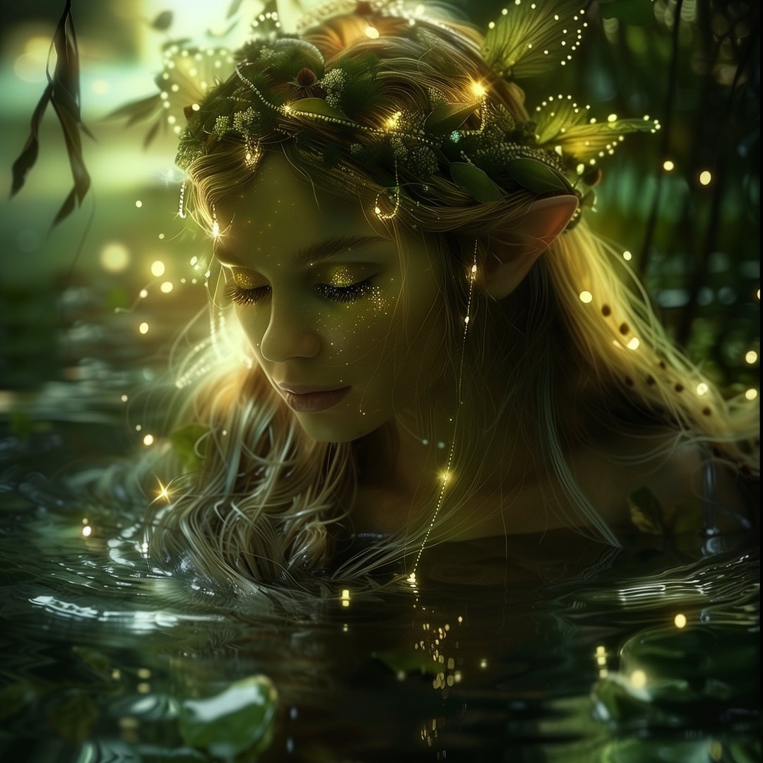Elf in the Water, Digital Image, AI, Phone Background - Etsy