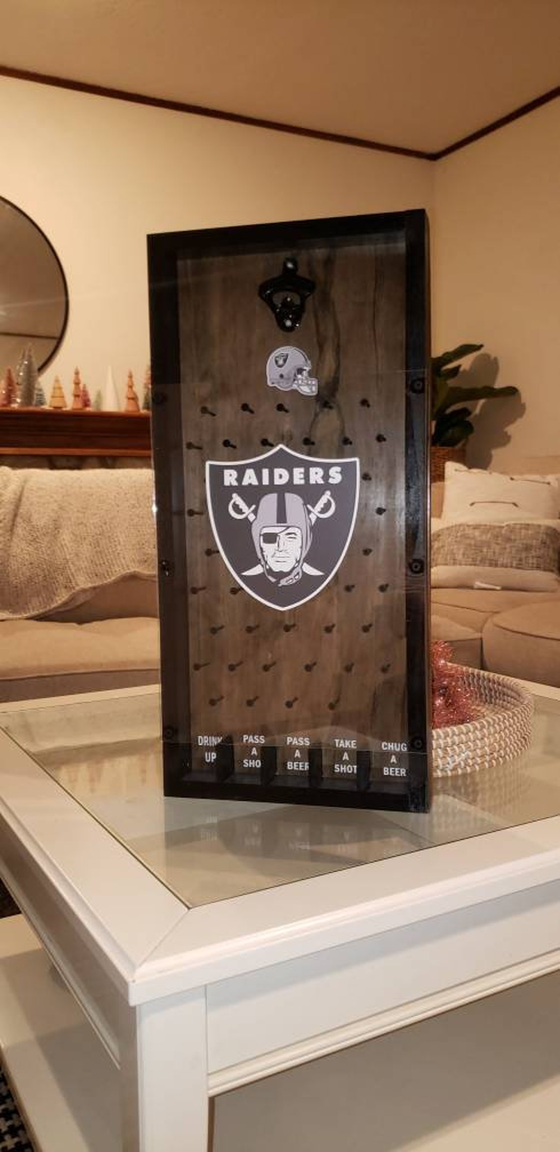 Las Vegas Raiders Drinko Plinko Wall Mount Bottle Opener Beer Drinking ...