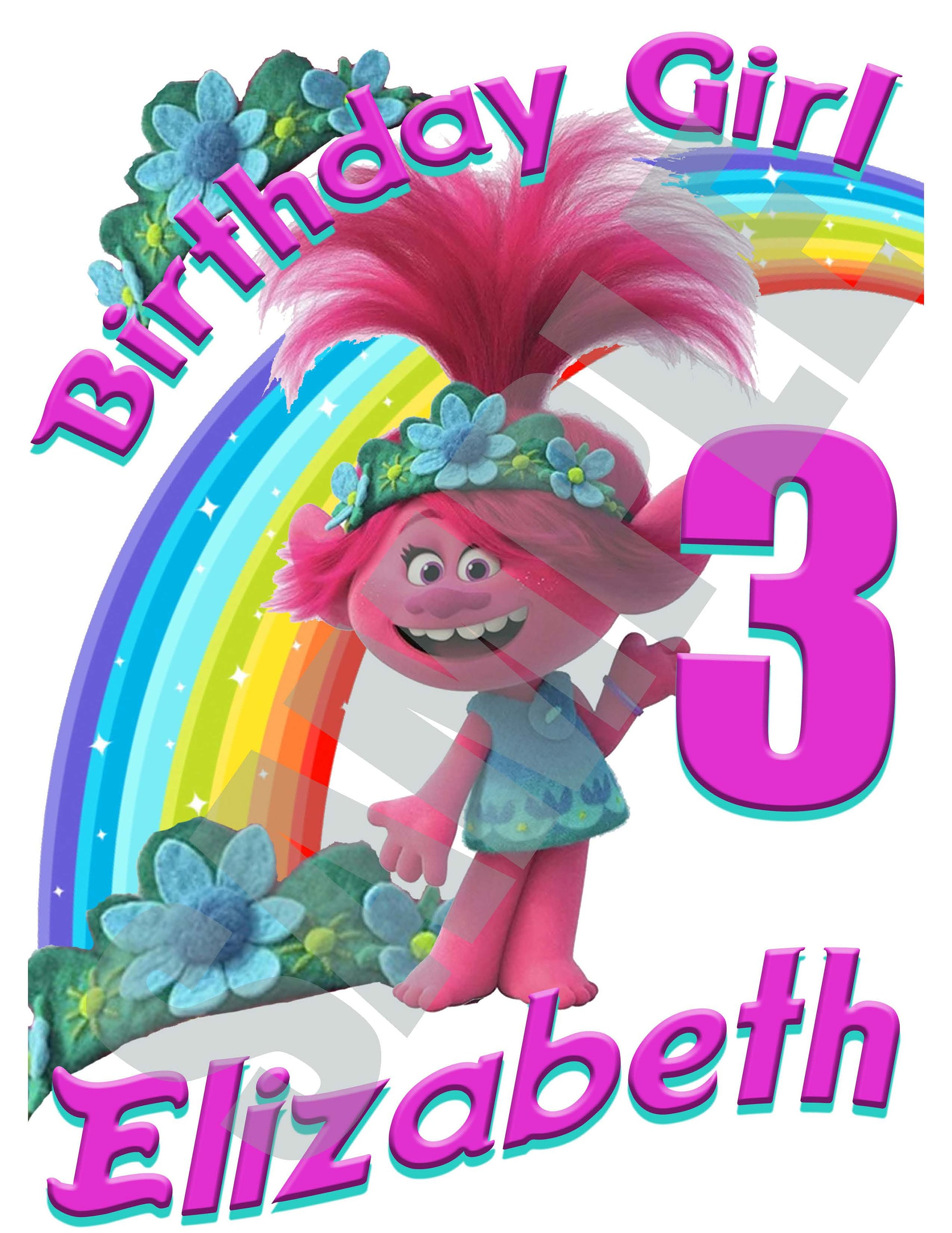 Trolls Girl's Birthday - Etsy