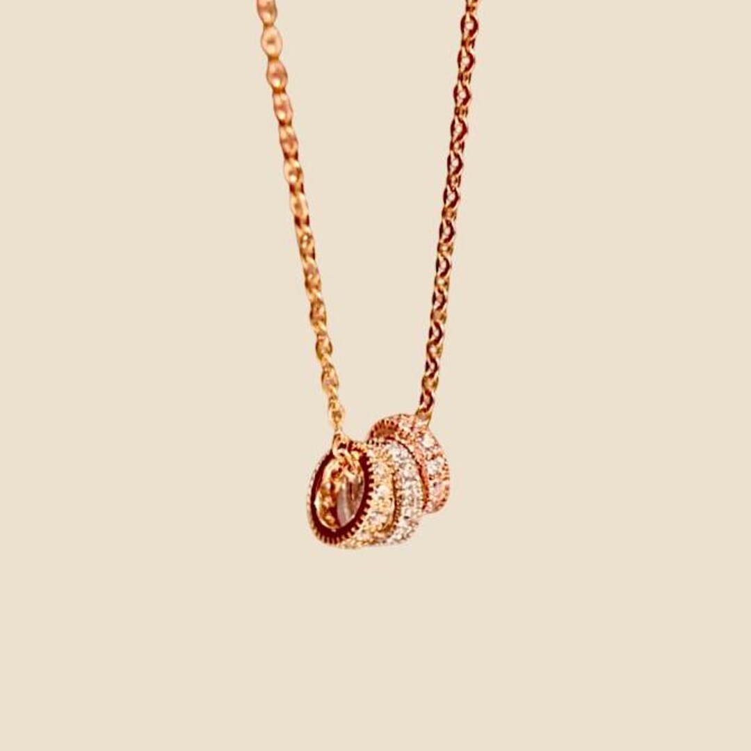 14K Gold Circles Necklace | Minimal and Trendy | Perfect for Layering ...