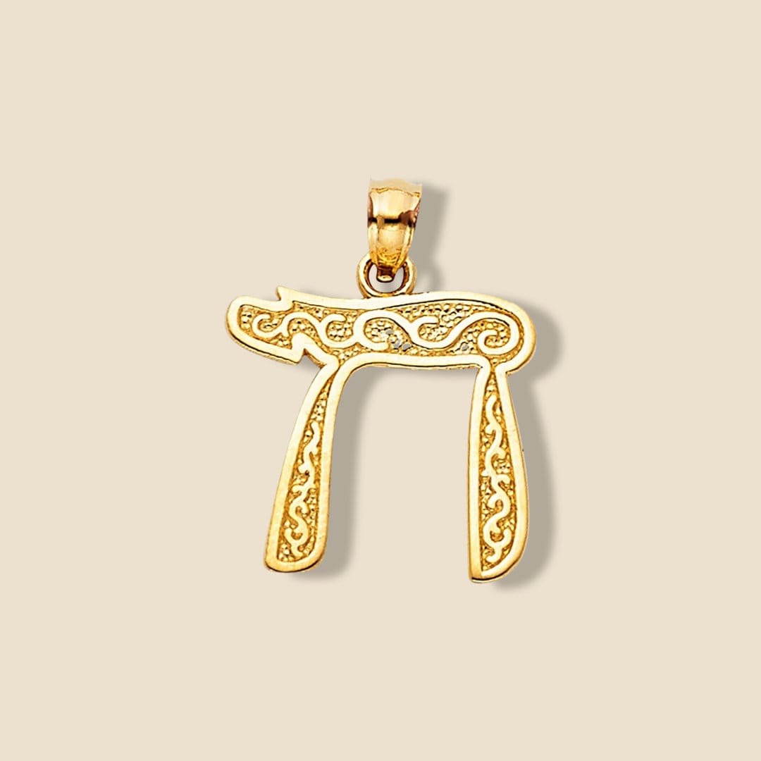 14k Solid Gold Chai Charm Birthday Gift Genuine Chai Pendant Jewelry ...