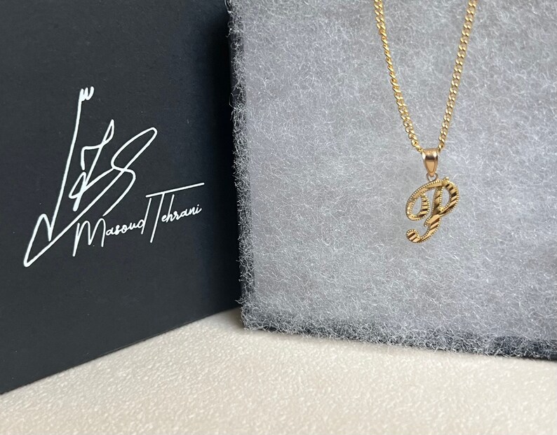 Initial or Letter P Pendant 14k Solid Gold Pendant Perfect | Etsy