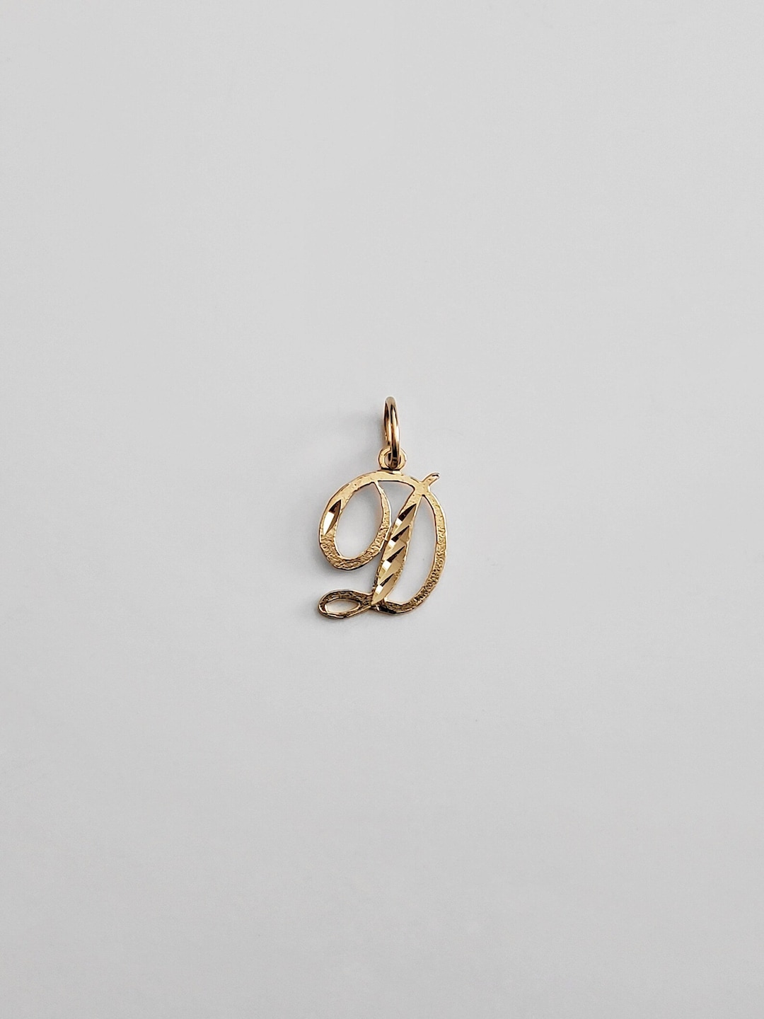 14k Real Gold Initial d Pendant Charm Real 14k Gold Letter d Pendant ...
