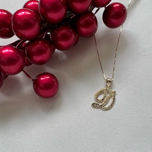 Initial or Letter Charm 14k Solid Gold Initial Pendant Birthday Gift ...