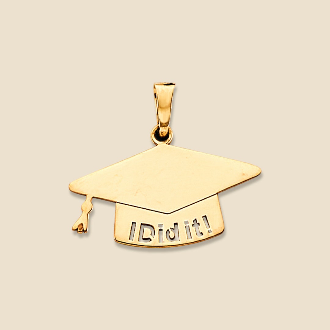 14K Solid Gold Graduation Cap Pendant | Meaningful Graduation Gift ...