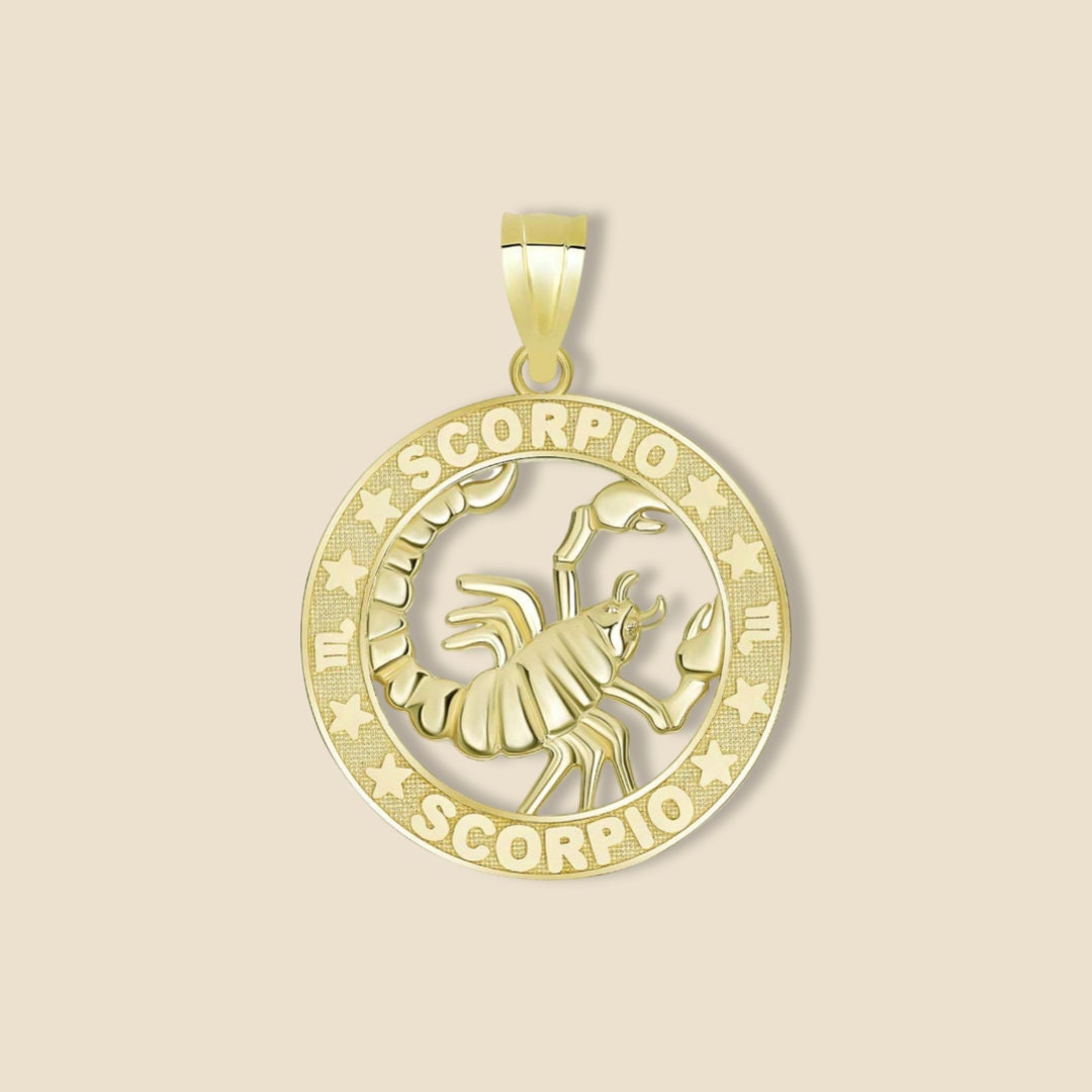 14k Solid Gold Scorpio Charm 14k Solid Gold Pendant Birthday Gift ...