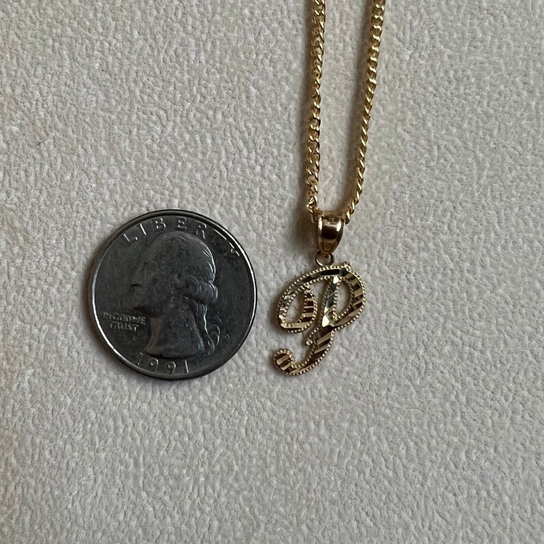 Initial or Letter P Pendant 14k Solid Gold Pendant Perfect | Etsy