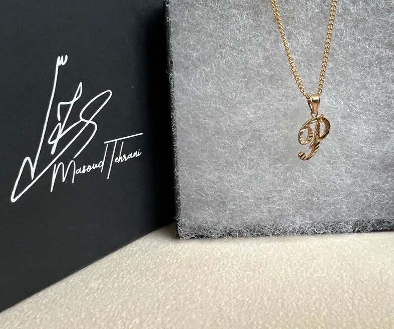 Initial or Letter P Pendant 14k Solid Gold Pendant Perfect | Etsy