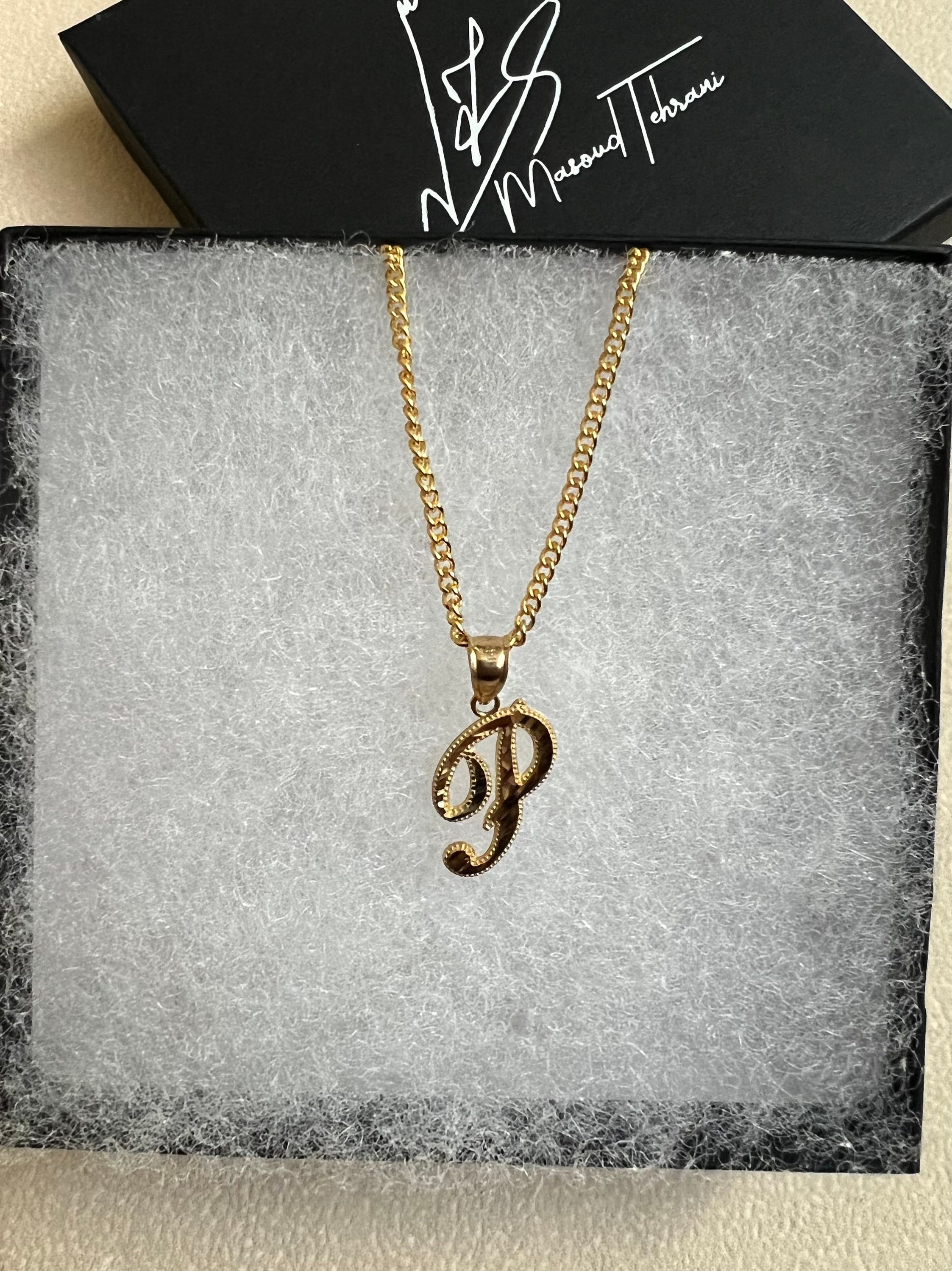 Initial or Letter P Pendant 14k Solid Gold Pendant Perfect - Etsy