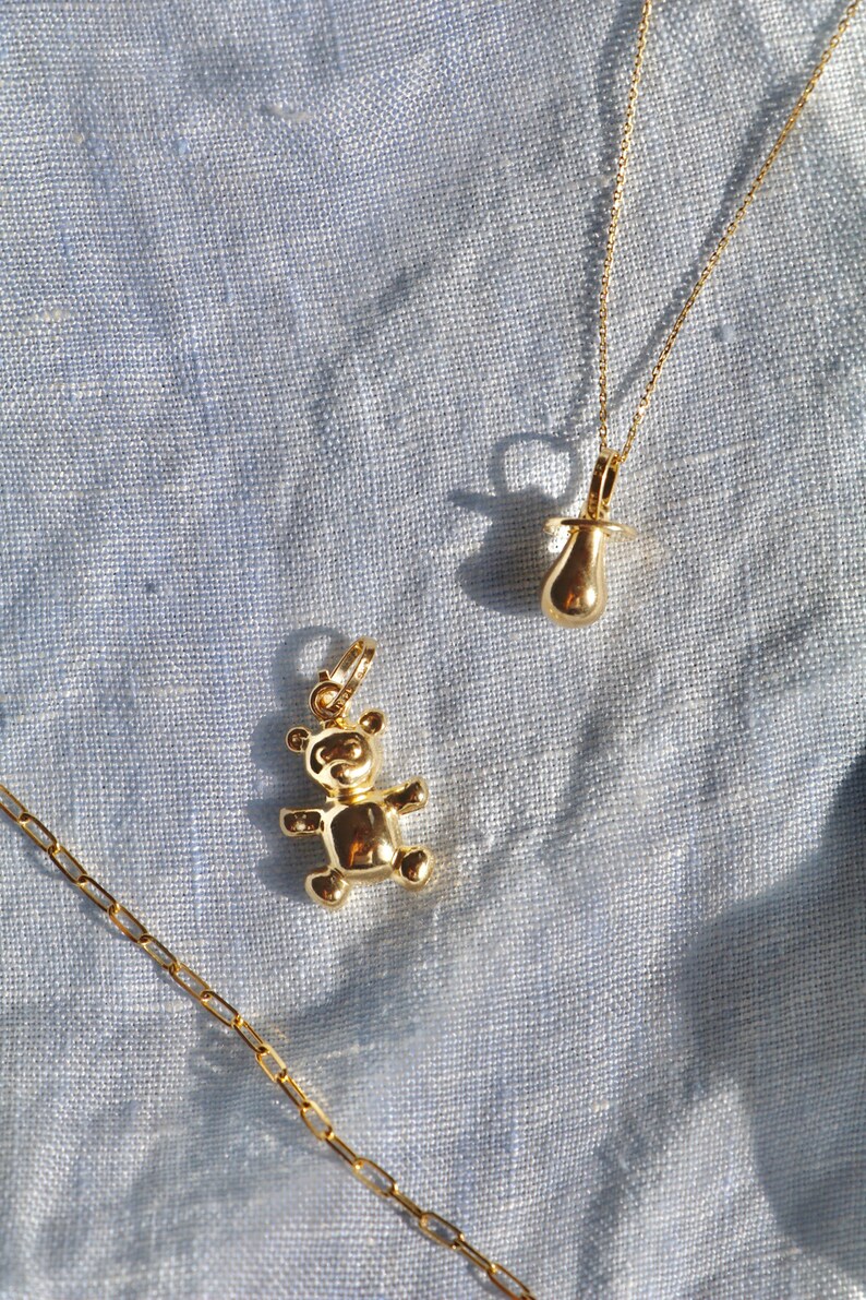 Real Gold Pacifier Charm 14k Real Gold Baby Shower Pendant - Etsy