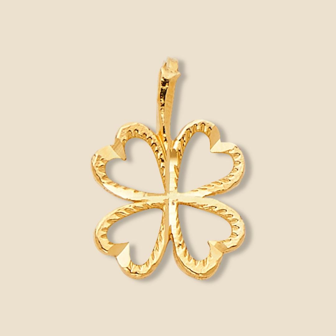 14K Gold Heart Flower Pendant | Dainty Good Luck Charm by Tehrani ...