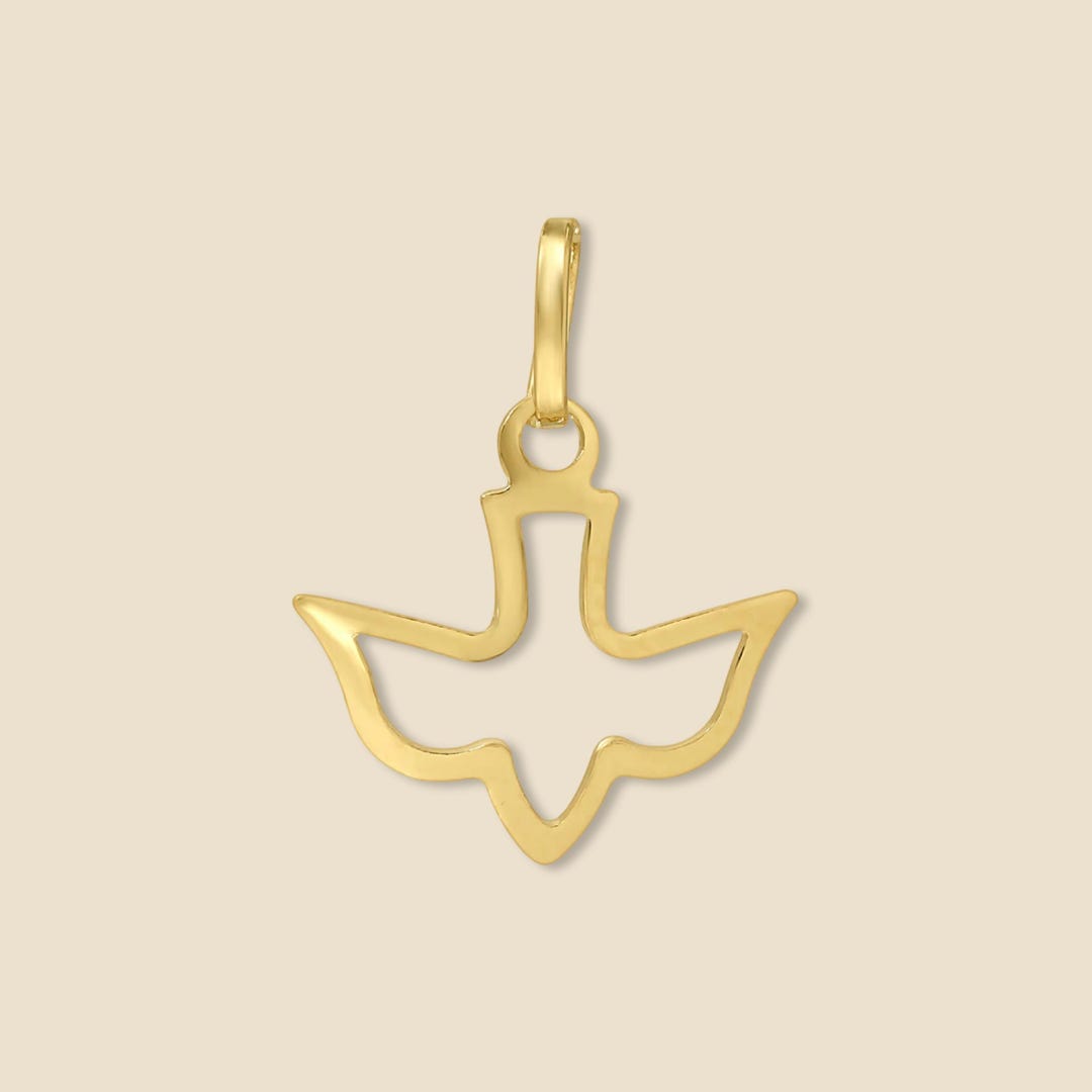 14K Solid Gold Holy Spirit Charm | Religious Pendant | Everyday Faith ...