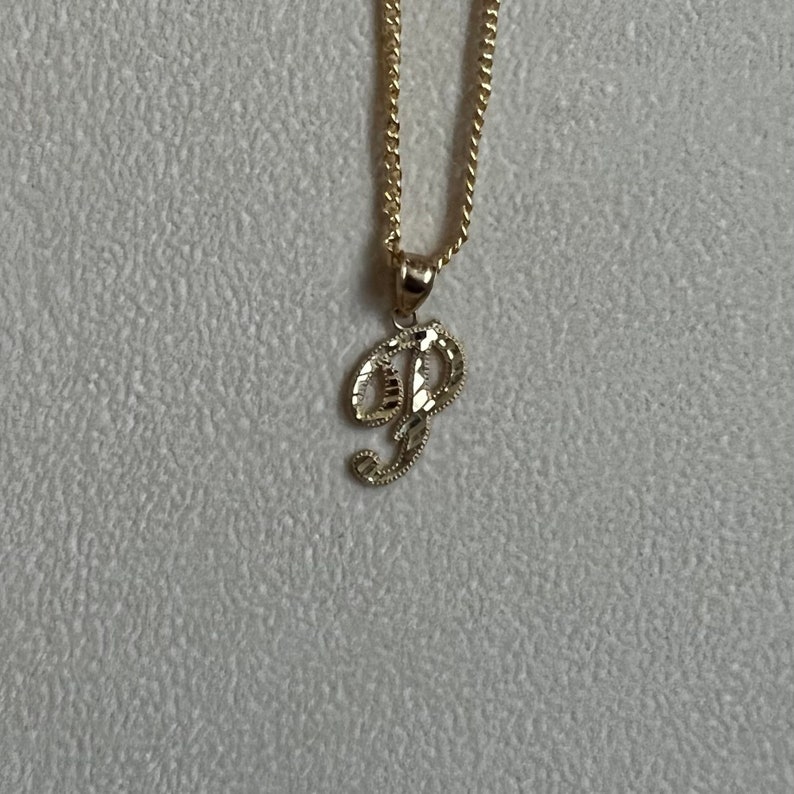 Initial or Letter P Pendant 14k Solid Gold Pendant Perfect | Etsy